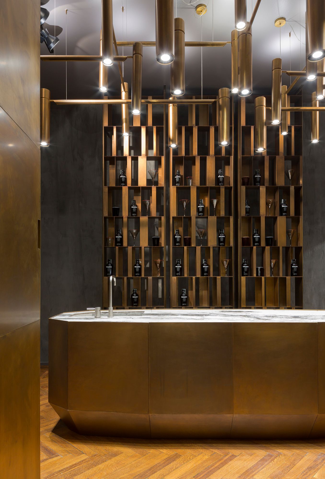 TUBULAR HORIZONTAL LED brass pendant lamp By Henge | design Massimo ...