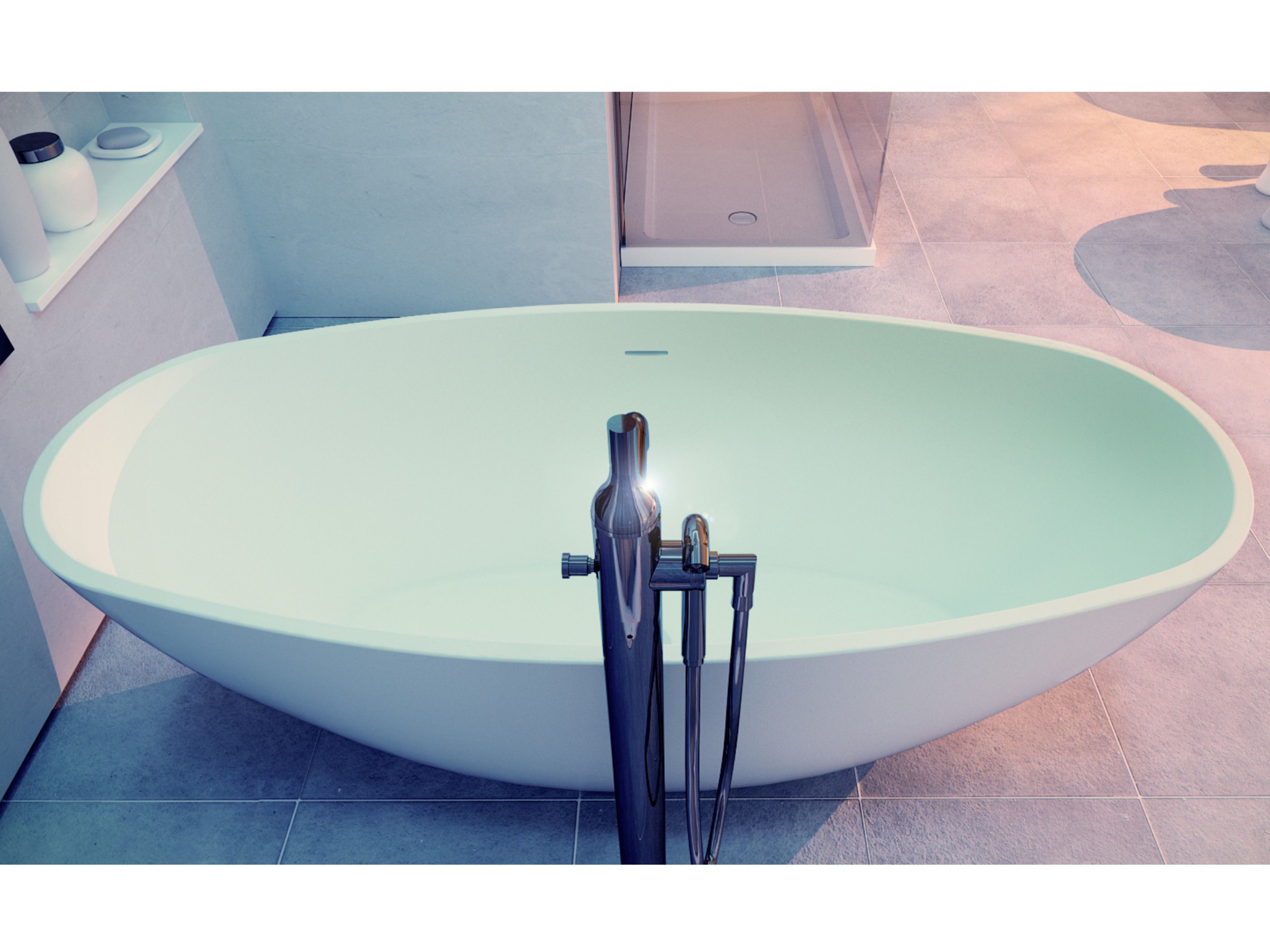 TURQUOISE Freestanding oval Solid Surface bathtub By MOMA Design