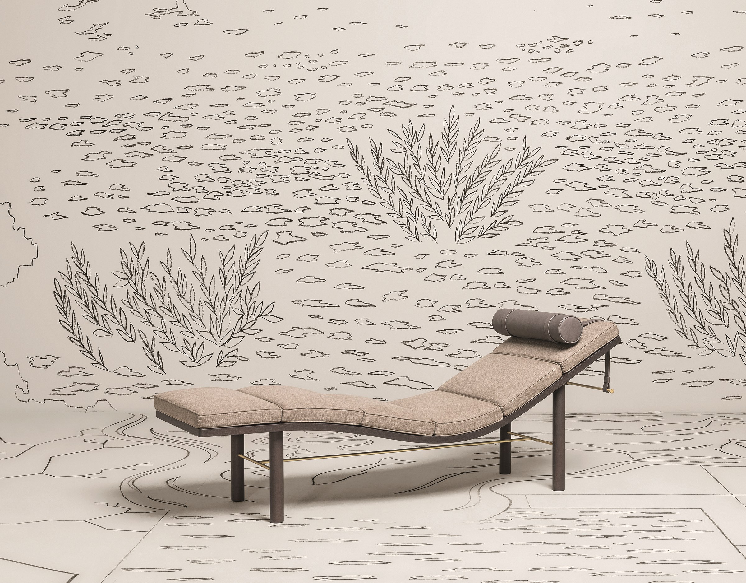 TUSCANY Upholstered fabric chaise longue By Molteni & C. | design Naoto ...