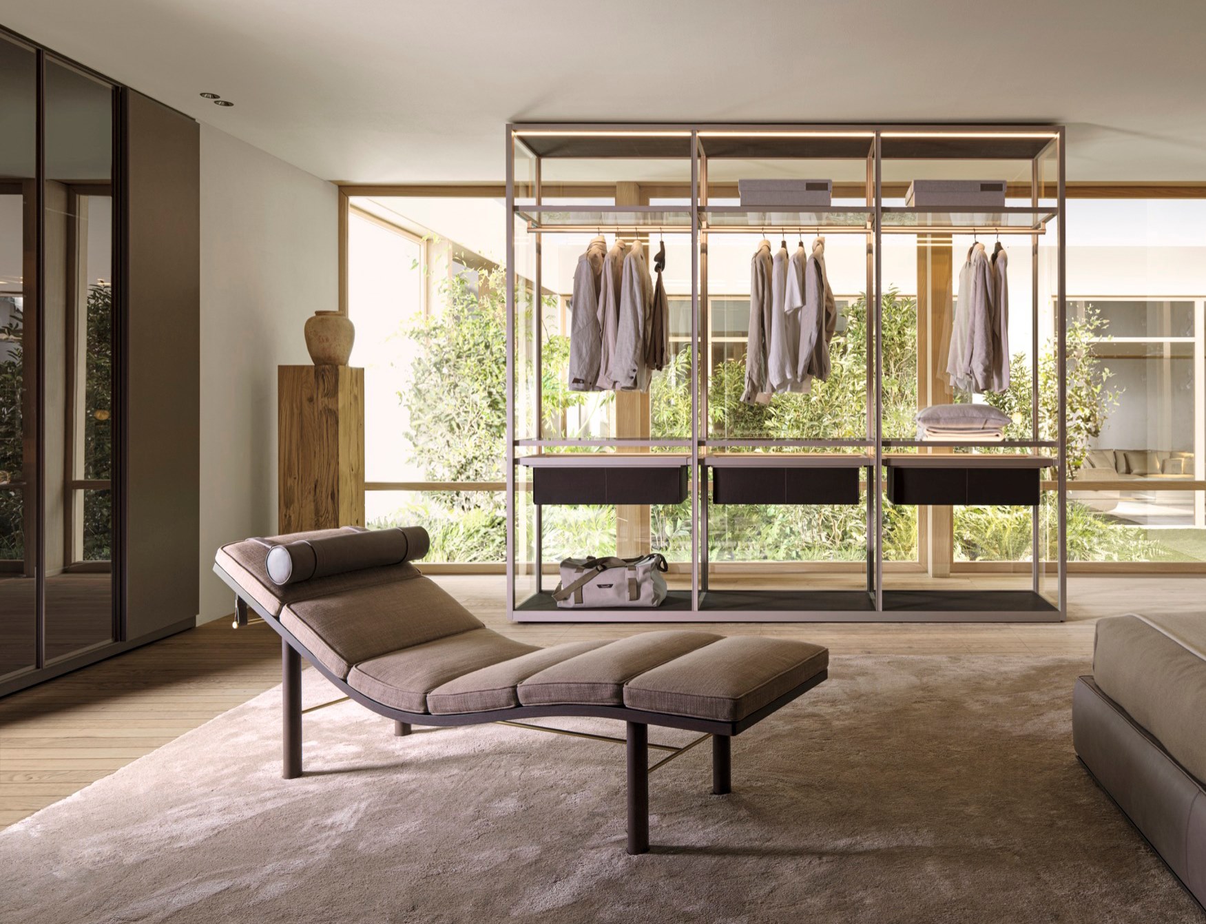 TUSCANY Upholstered fabric chaise longue By Molteni & C. | design Naoto ...