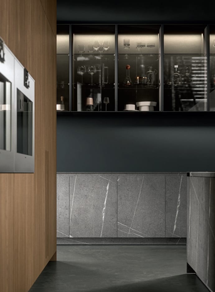 Walnut and stoneware kitchen with island TWENTY FLY Twenty Collection ...