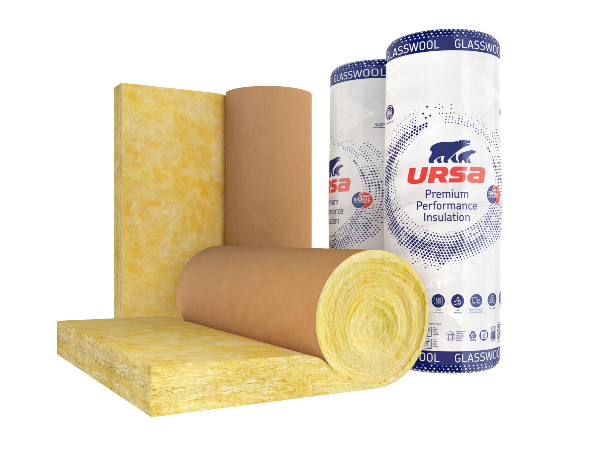 URSA GLASSWOOL DF 39/NA Painel fono-isolante e fono-absorvente de fibra ...
