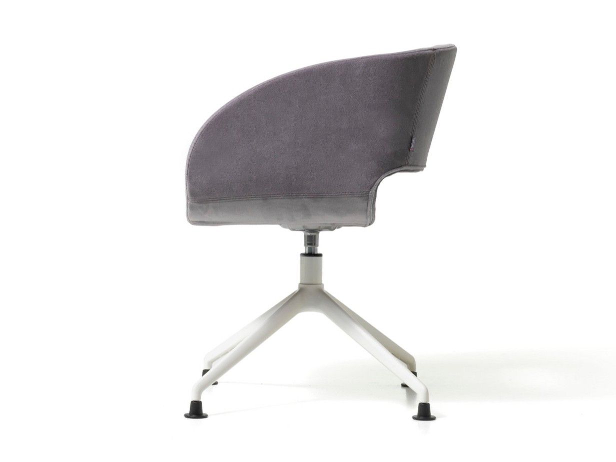 VANITY Trestle-based fabric reception chair with armrests By Diemme