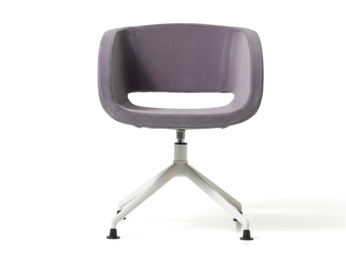 VANITY Trestle-based fabric reception chair with armrests By Diemme