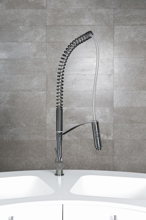 VELA LD Professional stainless steel kitchen mixer tap By MGS
