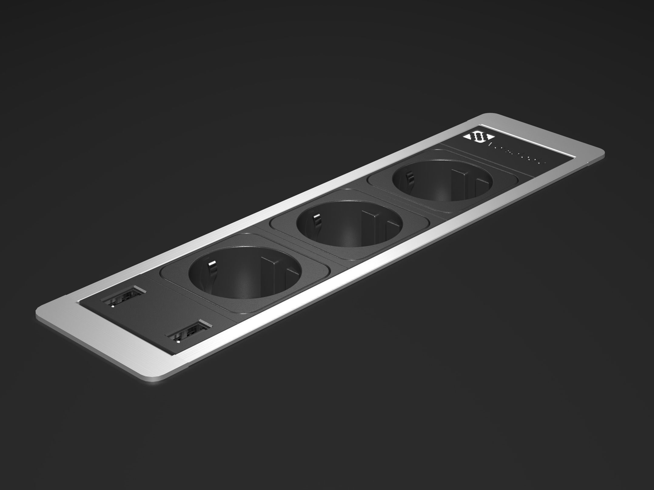 Concealed multiple electrical outlet with USB VERSAFRAME 2.0 VersaLogic Collection By ASA PLASTICI