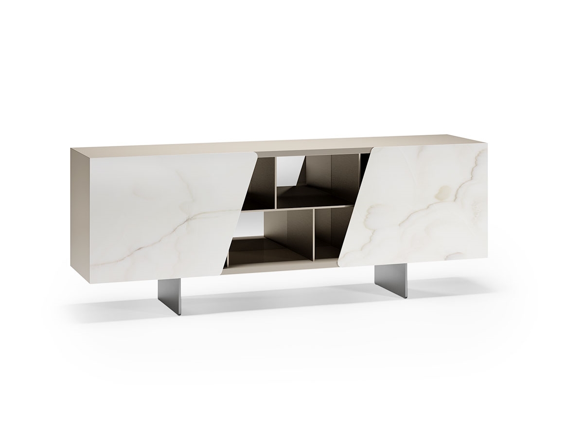 VERTIGO Glass sideboard with sliding doors By Reflex | design Riccardo ...