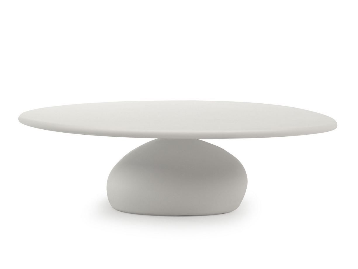 VESPER Round composite material coffee table By Sancal | design Sebastian Herkner