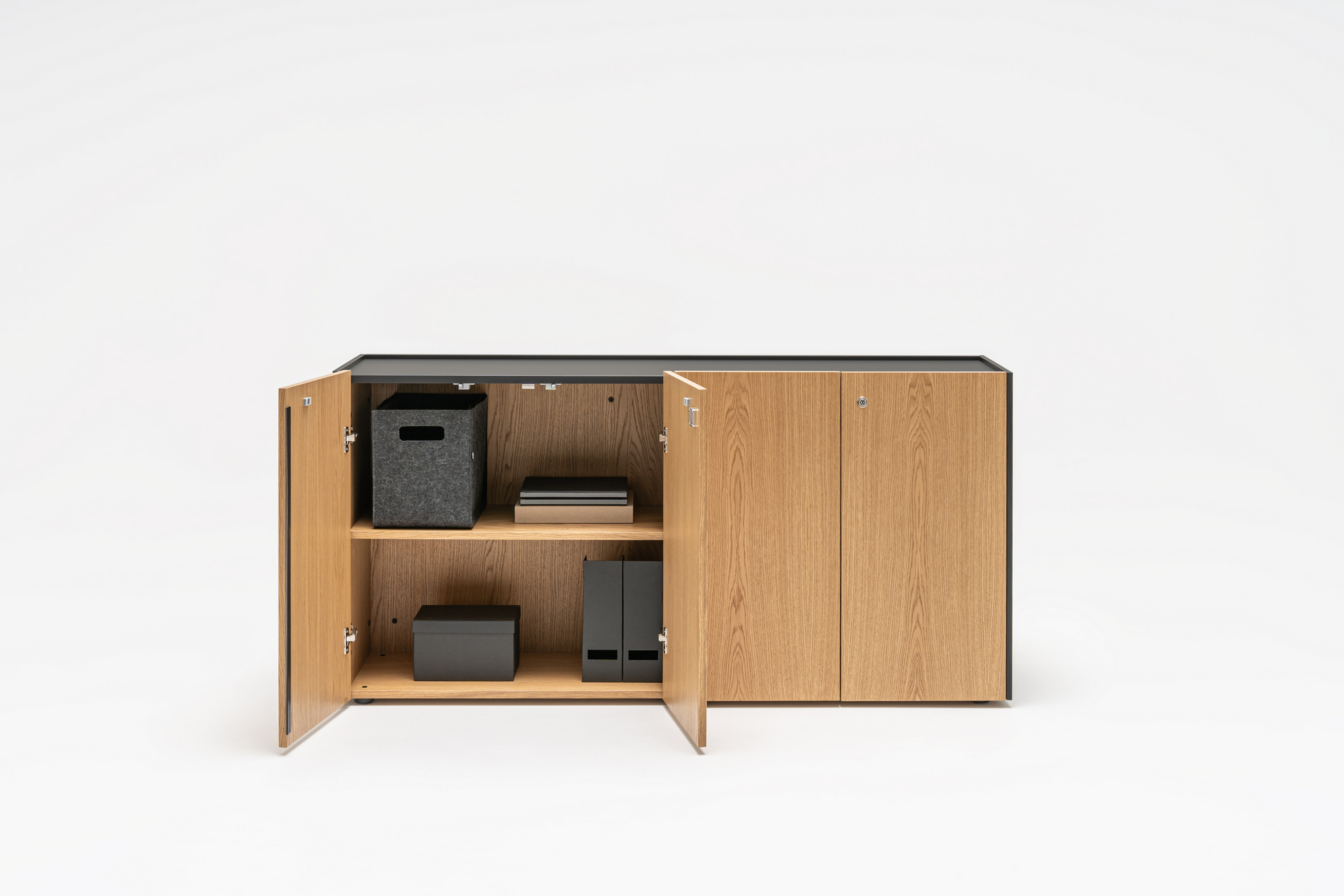 VIGA Low wooden office storage unit with lock By MDD | design YONOH