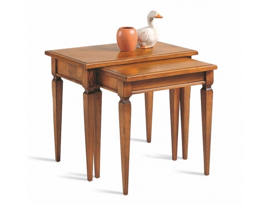 VILLA BORGHESE Rectangular cherry wood high side table By SELVA