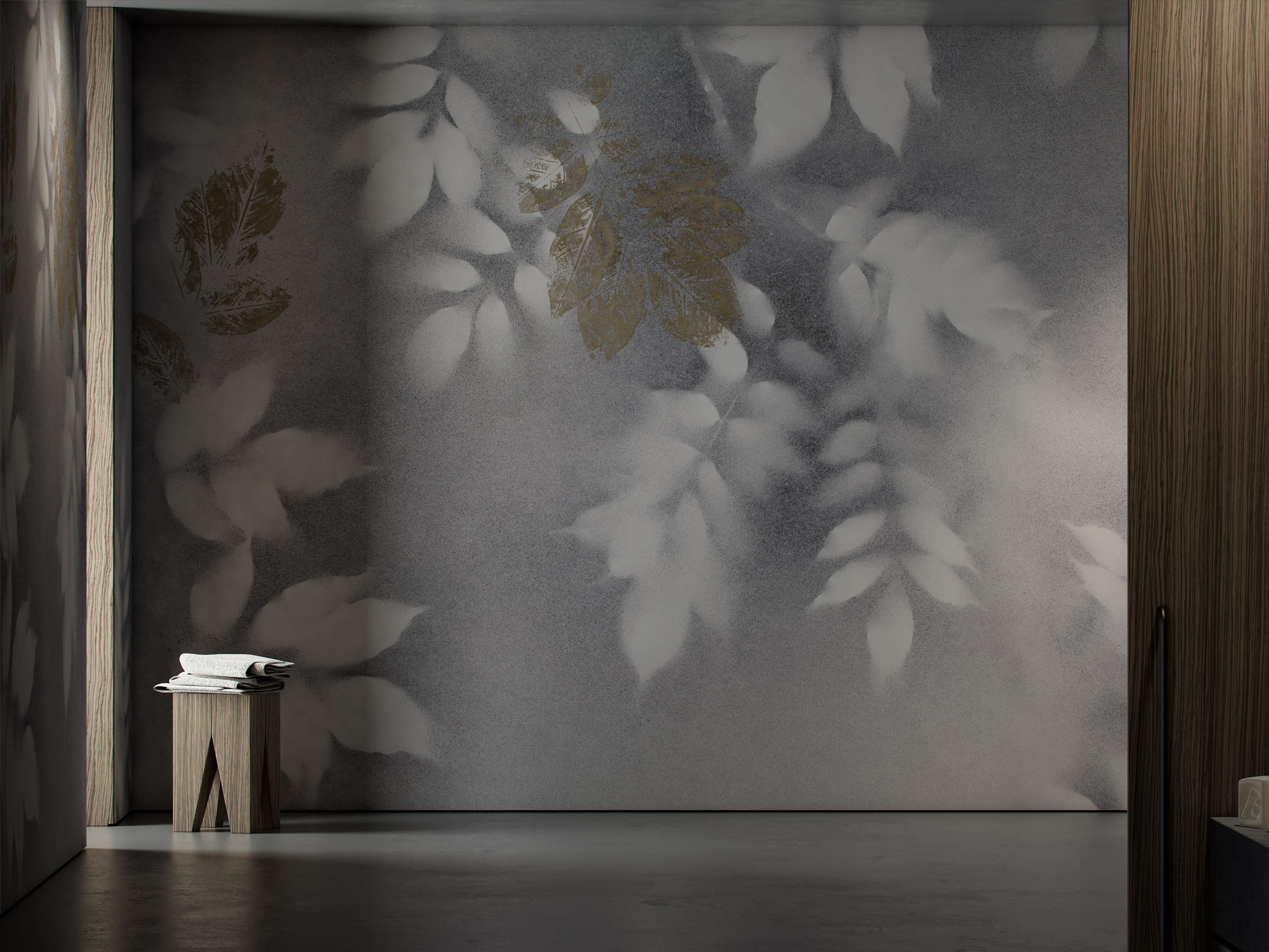 Washable vinyl wallpaper with floral pattern VISION Shadow Collection ...