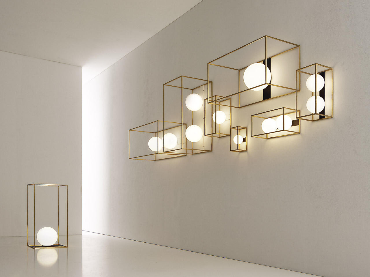MULTIPLO LED glass and steel wall lamp By Vesoi
