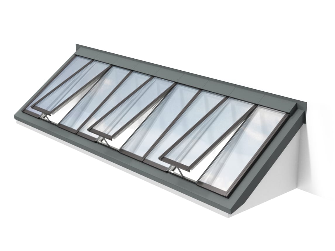 Glass and steel roof window WALL-MOUNTED LONGLIGHT 5-45° By Velux ...