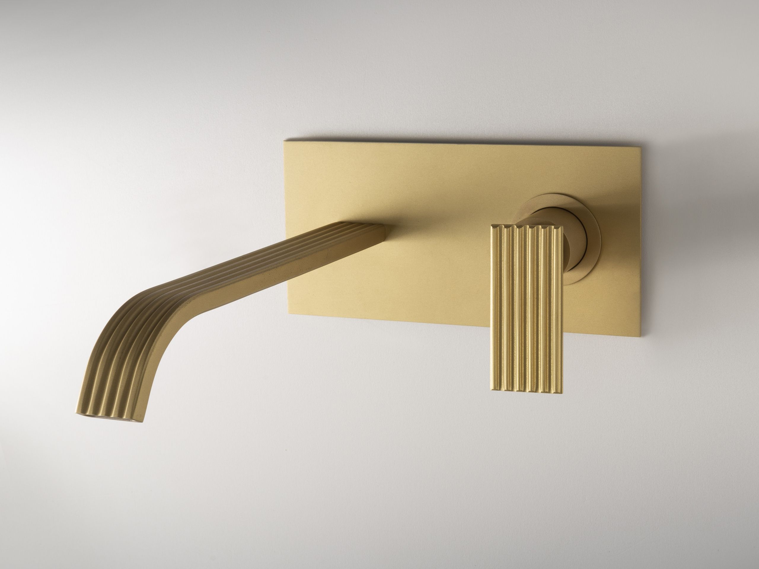 Wall-mounted brass washbasin mixer IOS | Wall-mounted washbasin mixer ...