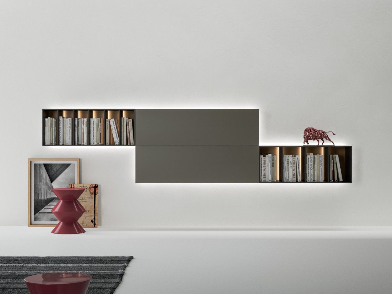 WALLOVER® COMPOSITION 24 Bookcase By Caccaro | design Monica Graffeo