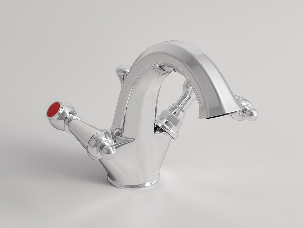 CARUSO Countertop 1 hole washbasin tap with automatic pop-up waste By ...