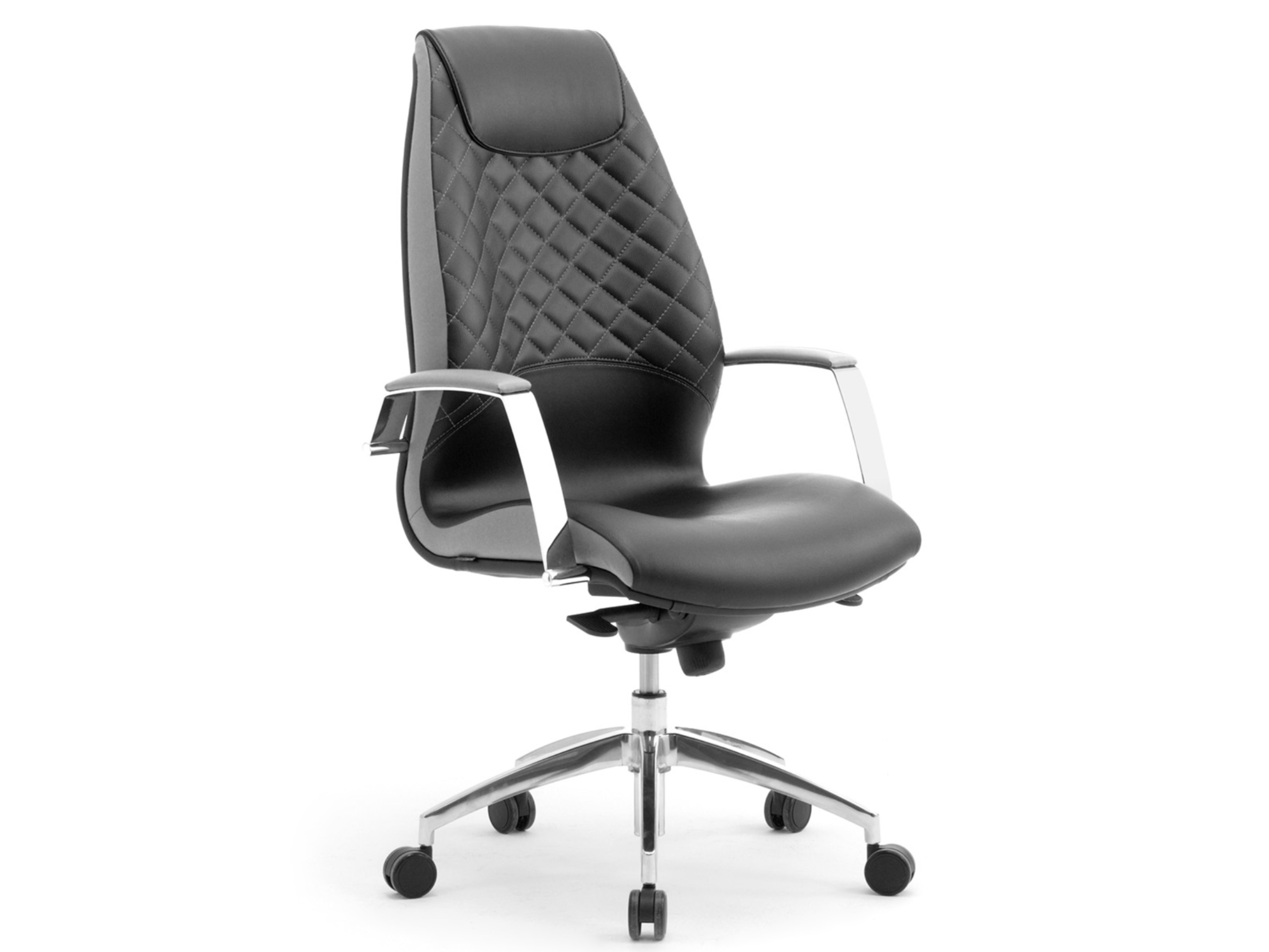 WAVE Swivel leather executive chair with headrest By Leyform | design ...