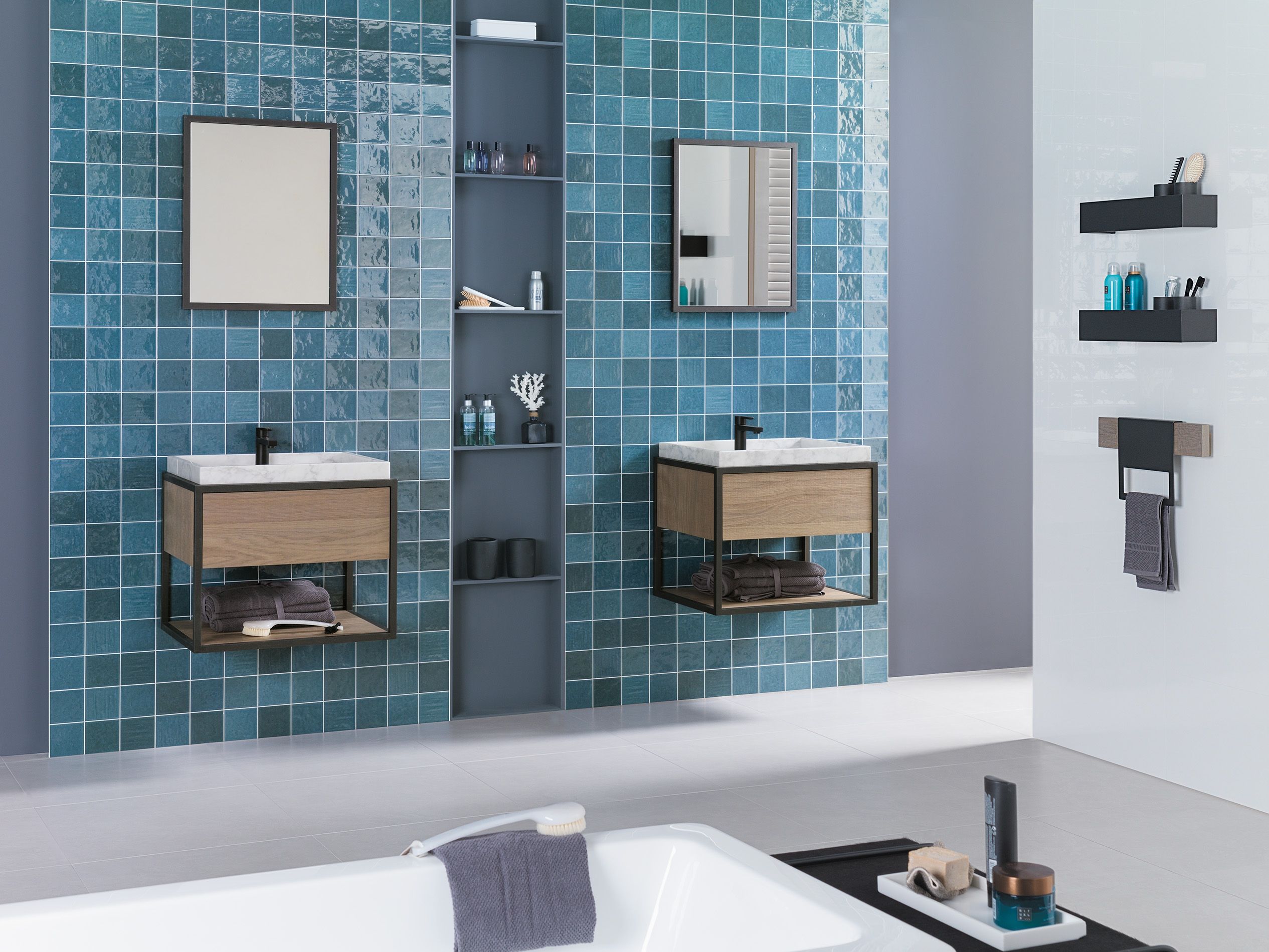 Wall Cladding RONDA AQUA WHITE & COLORS Collection By Porcelanosa