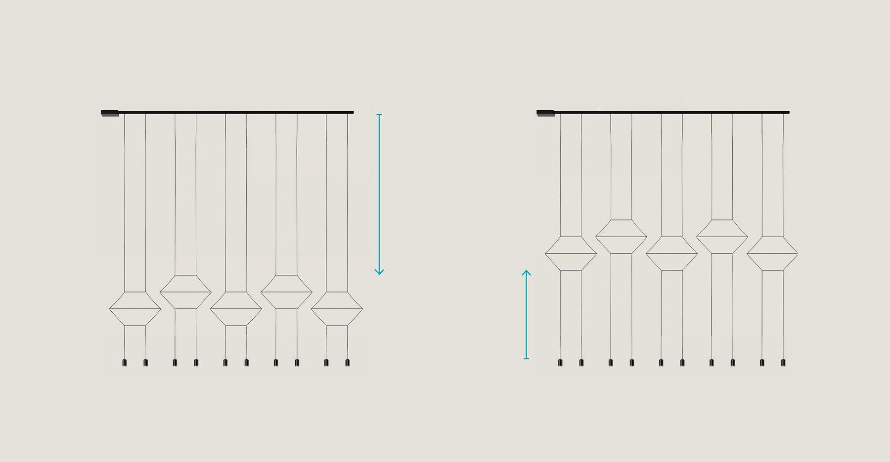 WIREFLOW LINEAL Pendant lamp By Vibia | design Arik Levy