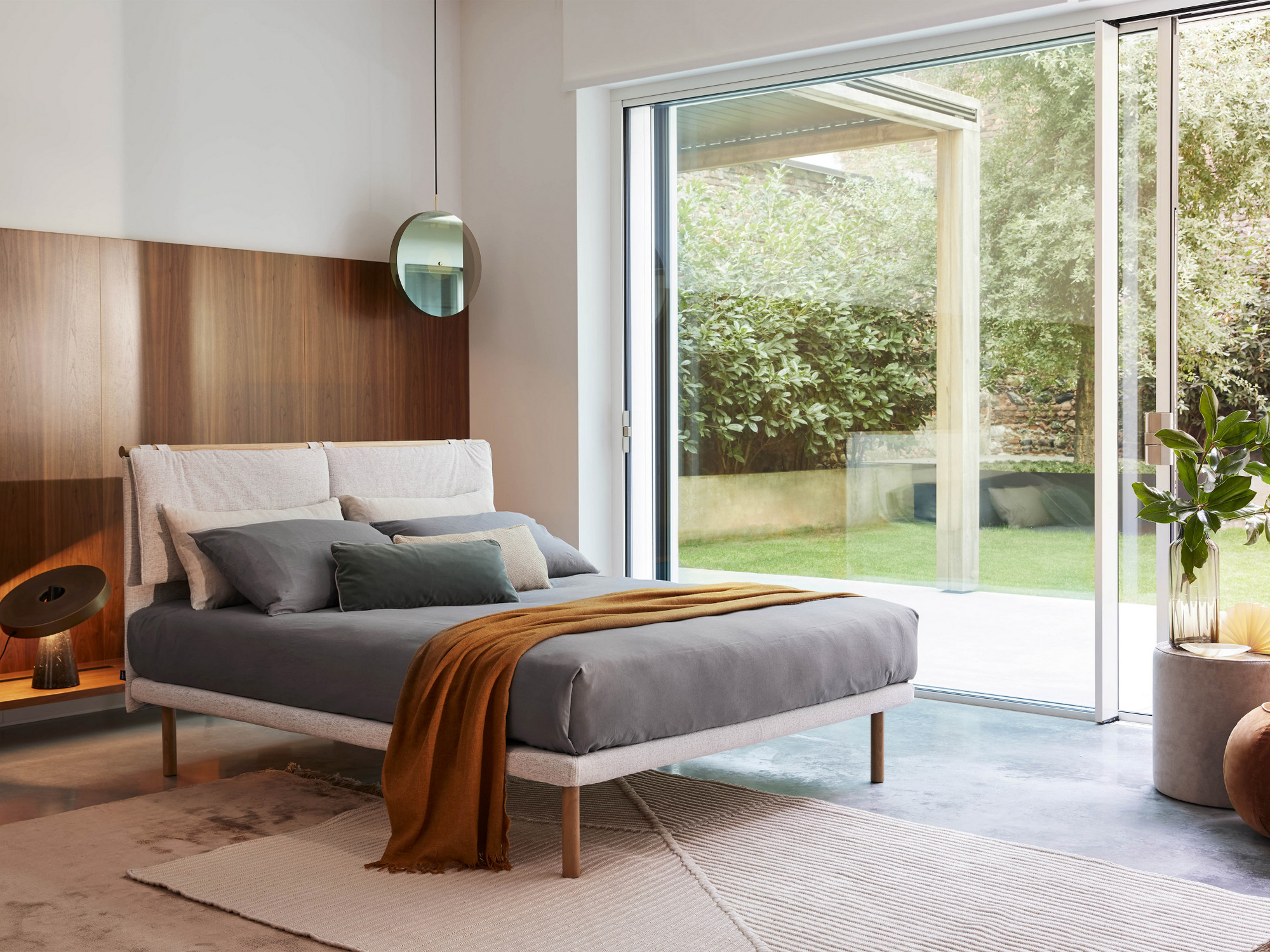 CAMEO WOOD | Fabric bed Cameo Collection By Bolzan Letti