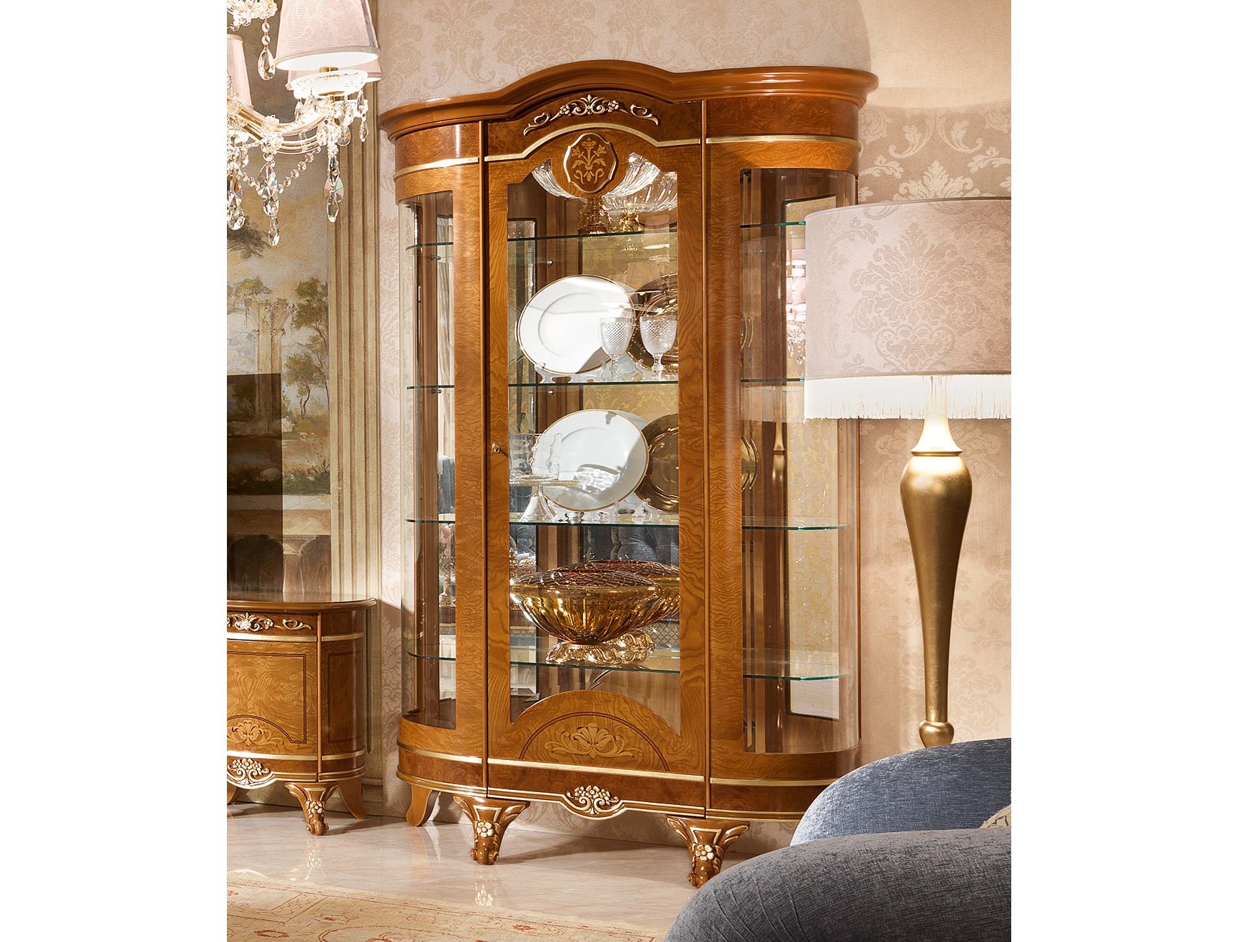 DIAMANTE | Wood veneer display cabinet Diamante Collection By Barnini Oseo