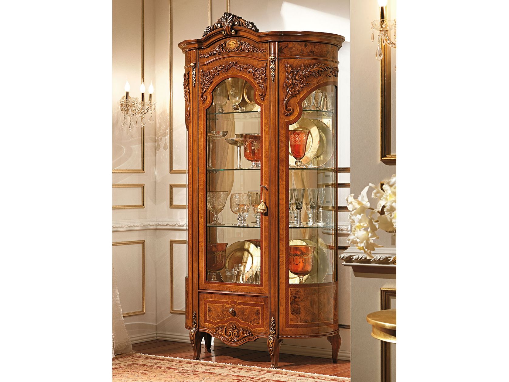 REGGENZA LUXURY | Wood veneer display cabinet Reggenza Luxury ...