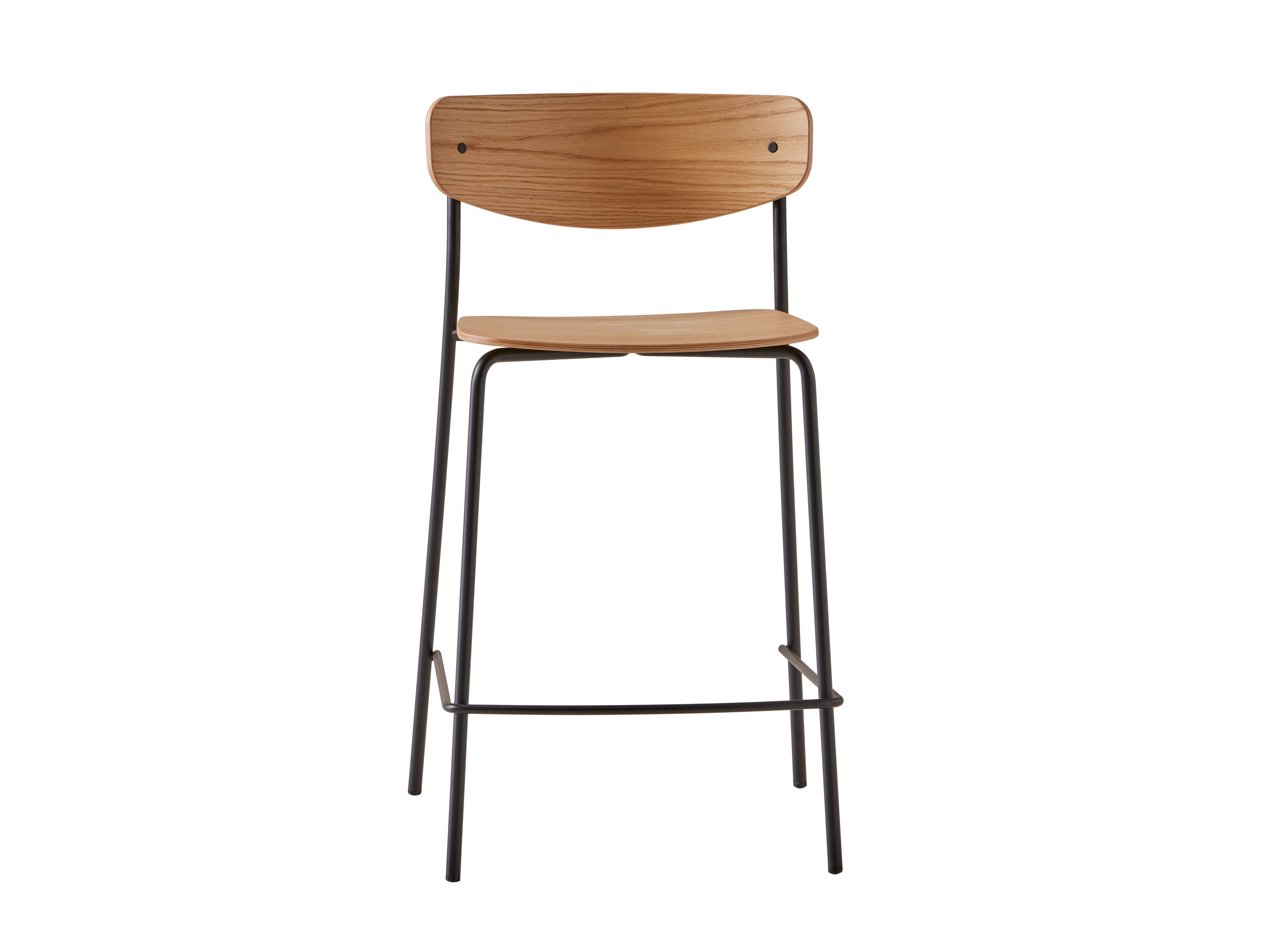 LEA Stackable wood veneer stool with footrest By INCLASS