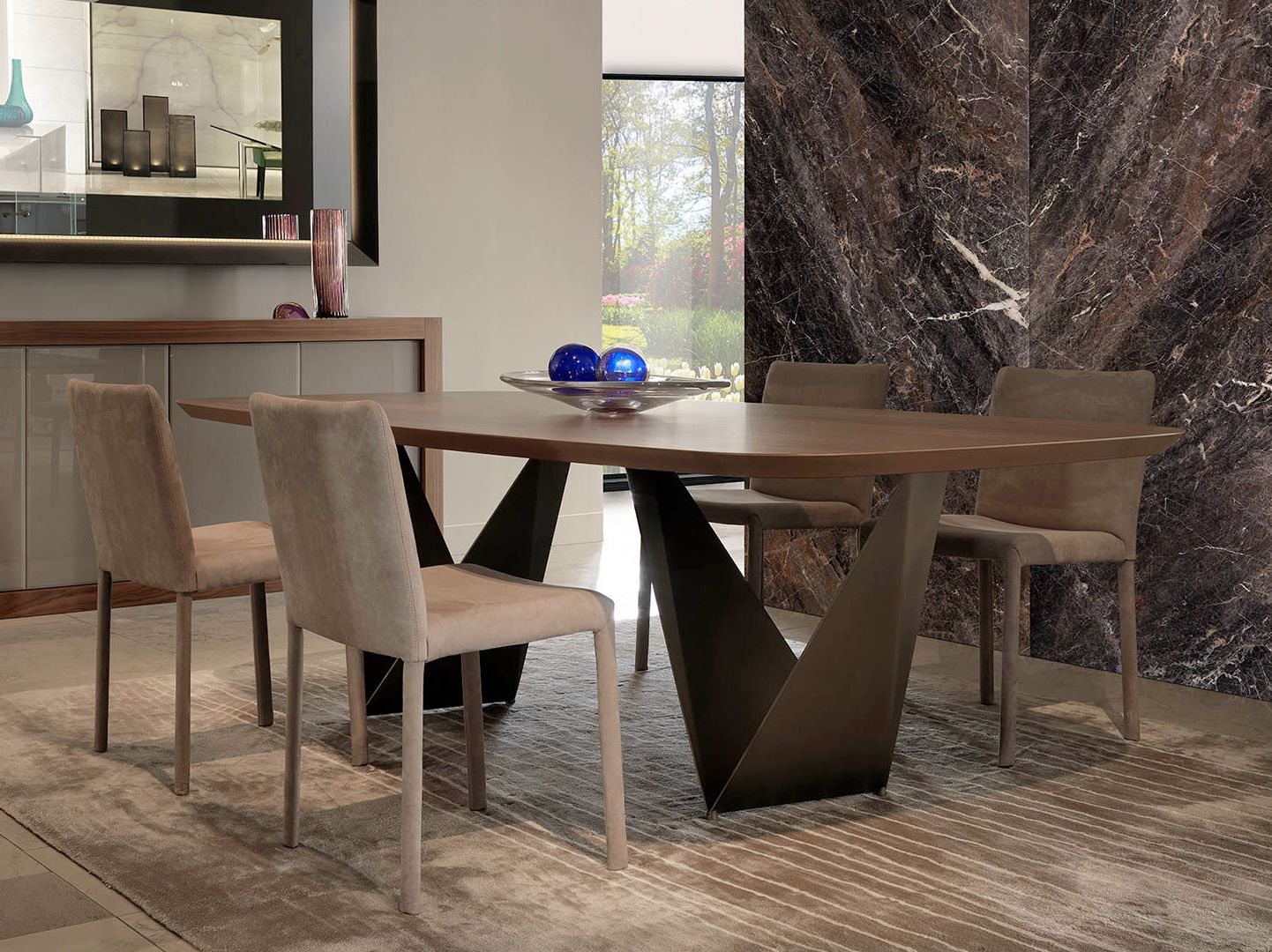 PRISMA Rectangular wooden dining table By Reflex | design Riccardo Lucatello