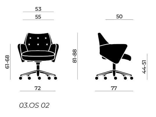 WRAP PLUS 03 Swivel office chair with armrests with 5-Spoke base By Nahu | design Fabio Di ...