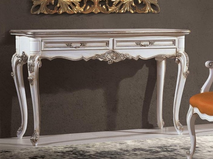 DAVINCI Rectangular solid wood console table with drawers By Guerra Vanni