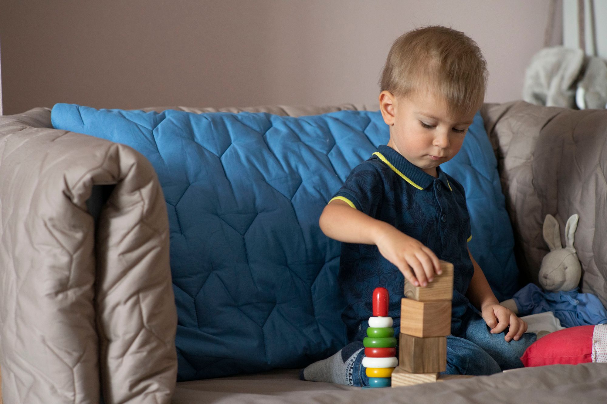 XXL Fabric kids single bed with upholstered headboard By Sleep.Onnn ...