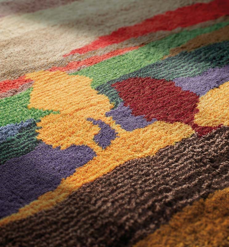 Long pile wool rug YPSILANTI Shades Stripes Collection By MissoniHome