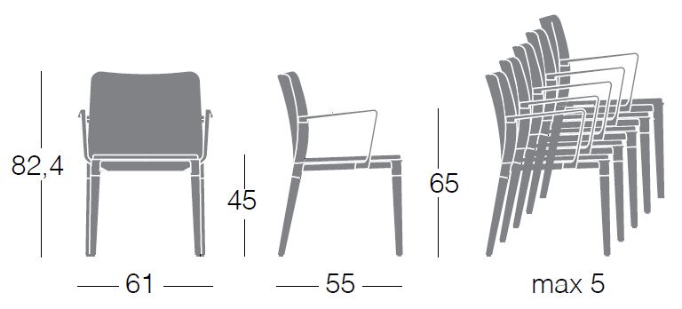 ZENITH | Chair with armrests Zenith Collection By Segis design Carlo Bimbi