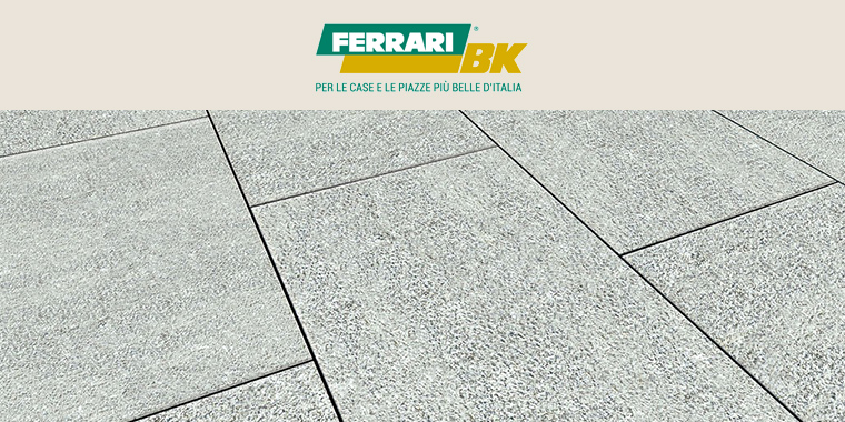 Pavimentazioni esterne con lastre di spessore Granitblock Ferrari BK