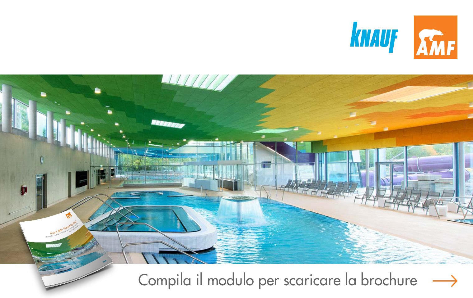 Controsoffitti acustici Knauf AMF per indoor, piscine e spa