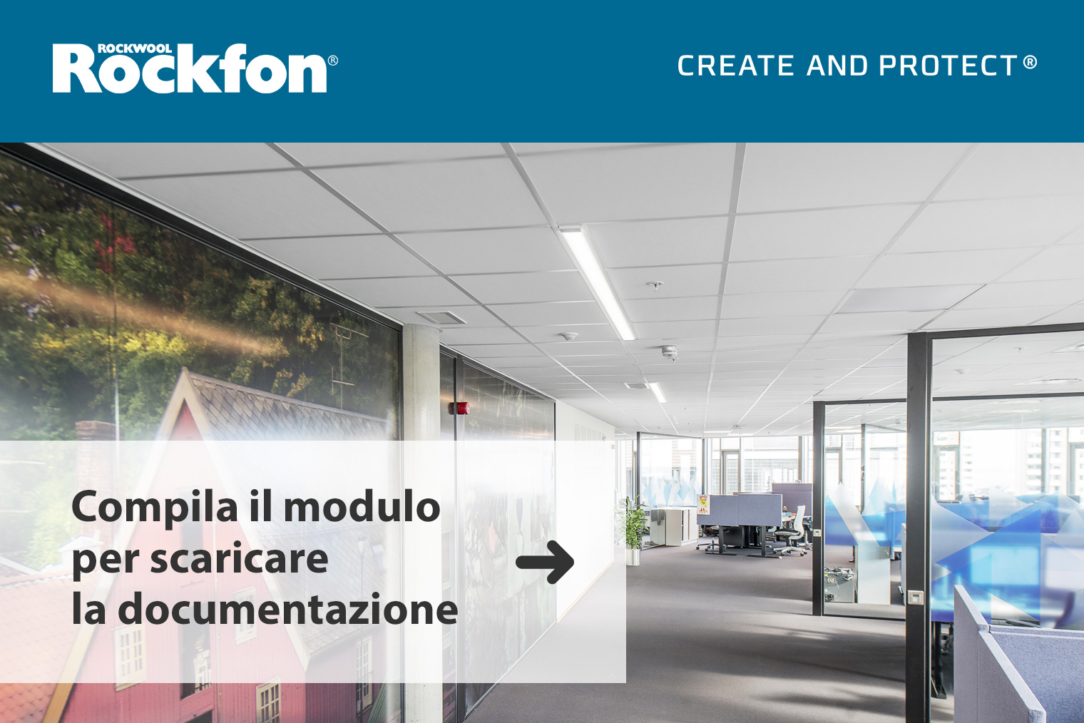 Controsoffitti acustici Rockfon