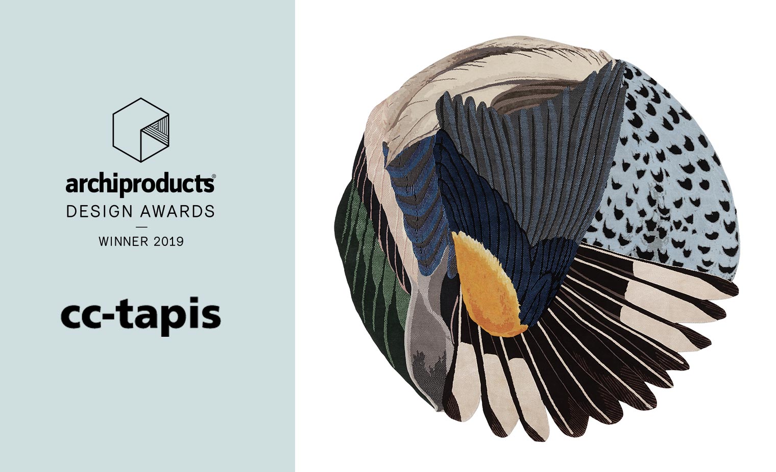 Handmade cc-tapis rugs inspired by the volatile world Feathers Round