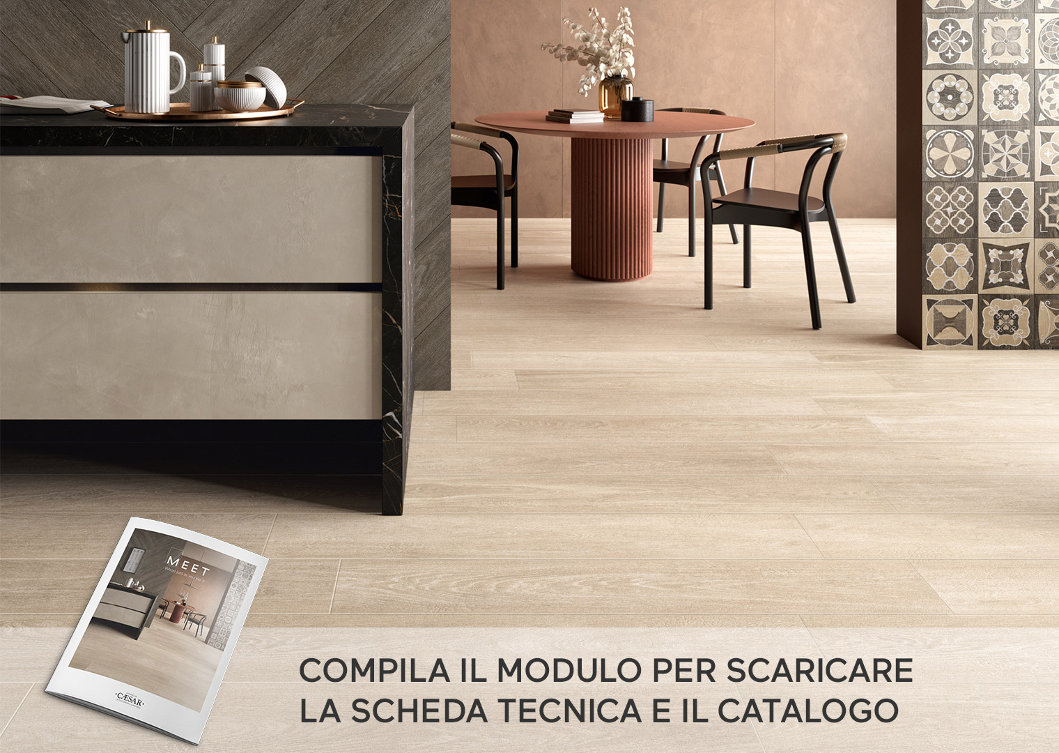 Ceramiche Caesar Meet: l'emozione del legno vissuto