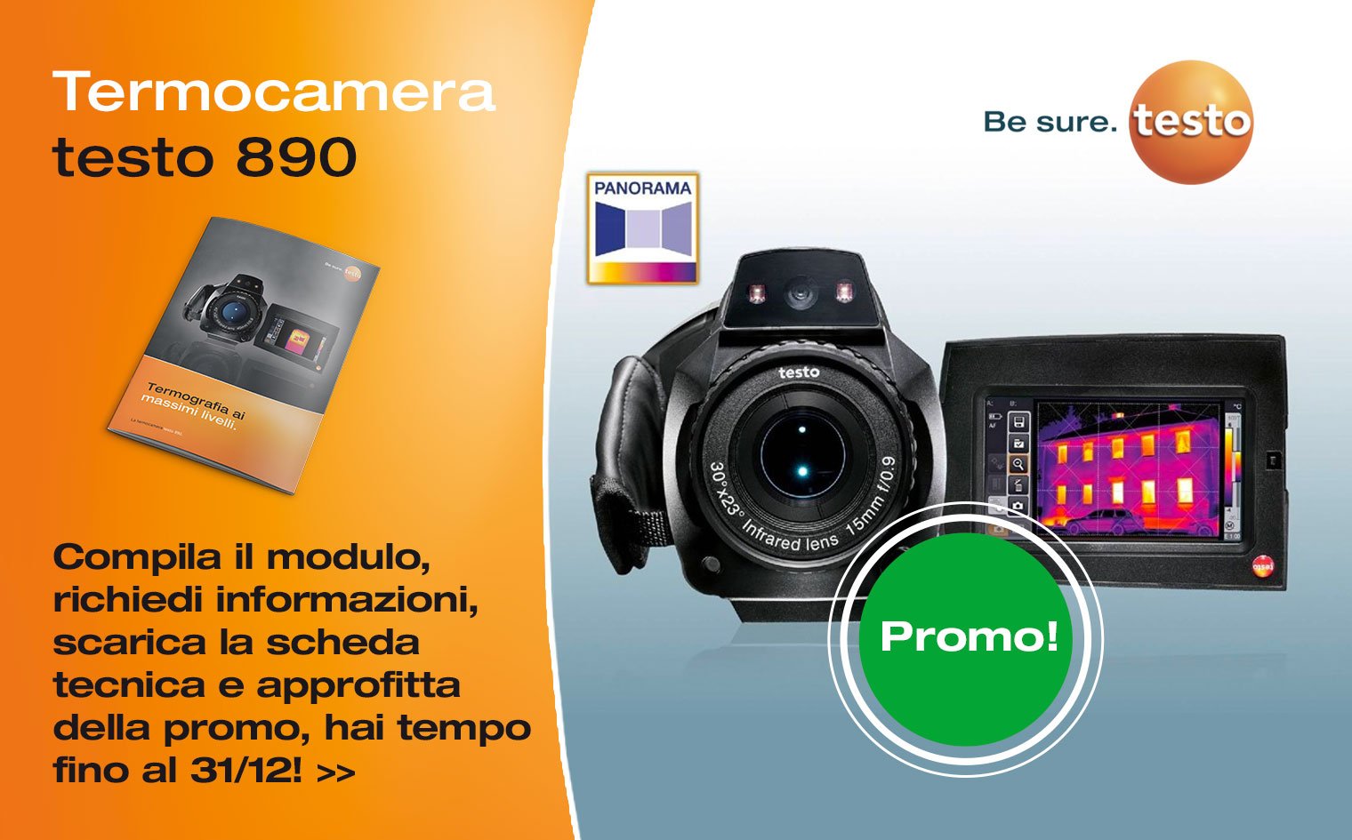 Termocamera Testo 890 per analisi edifici e consulenze energetiche