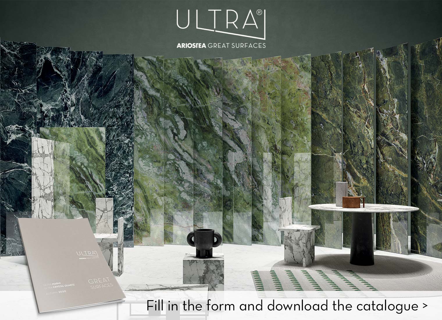 Ariostea Ultra large slabs: floors and walls porcelain stoneware
