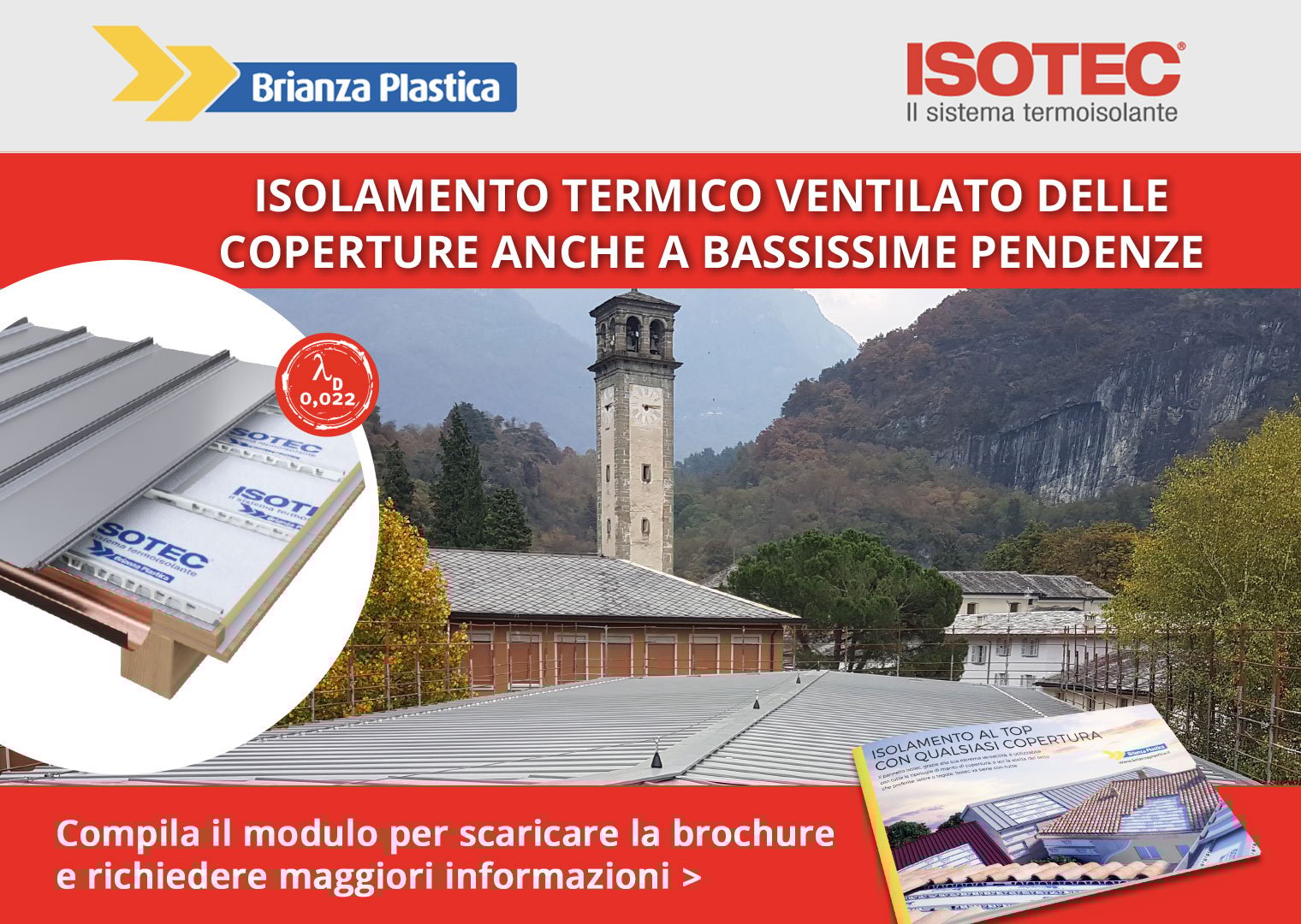 Isolamento ventilato di coperture a bassissima pendenza con Isotec