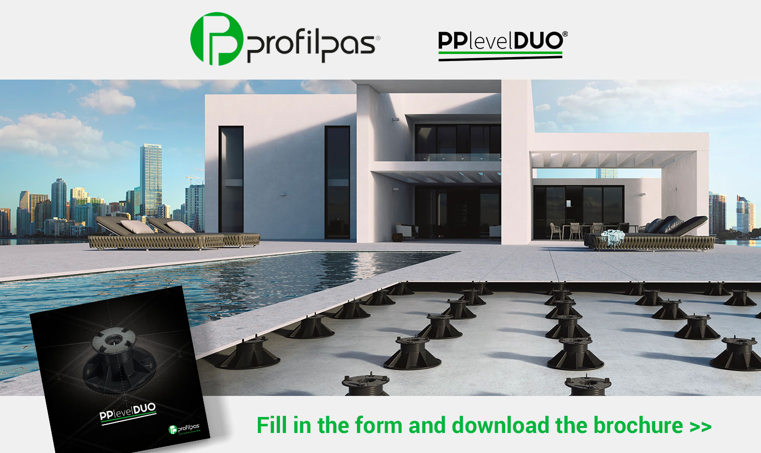 Profilpas supports for outdoor raised floors