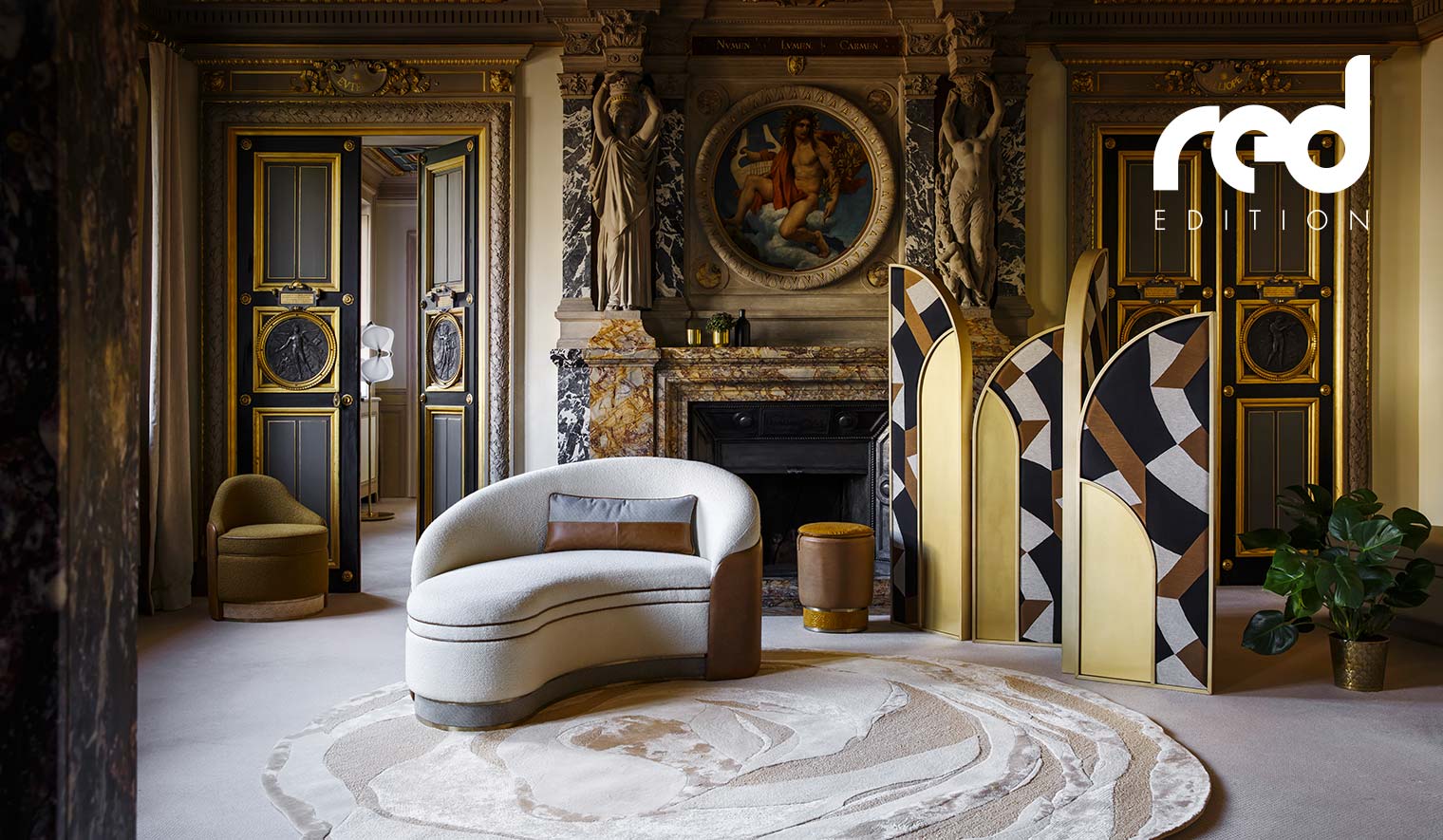 Red Edition furniture in French style: timeless elegance