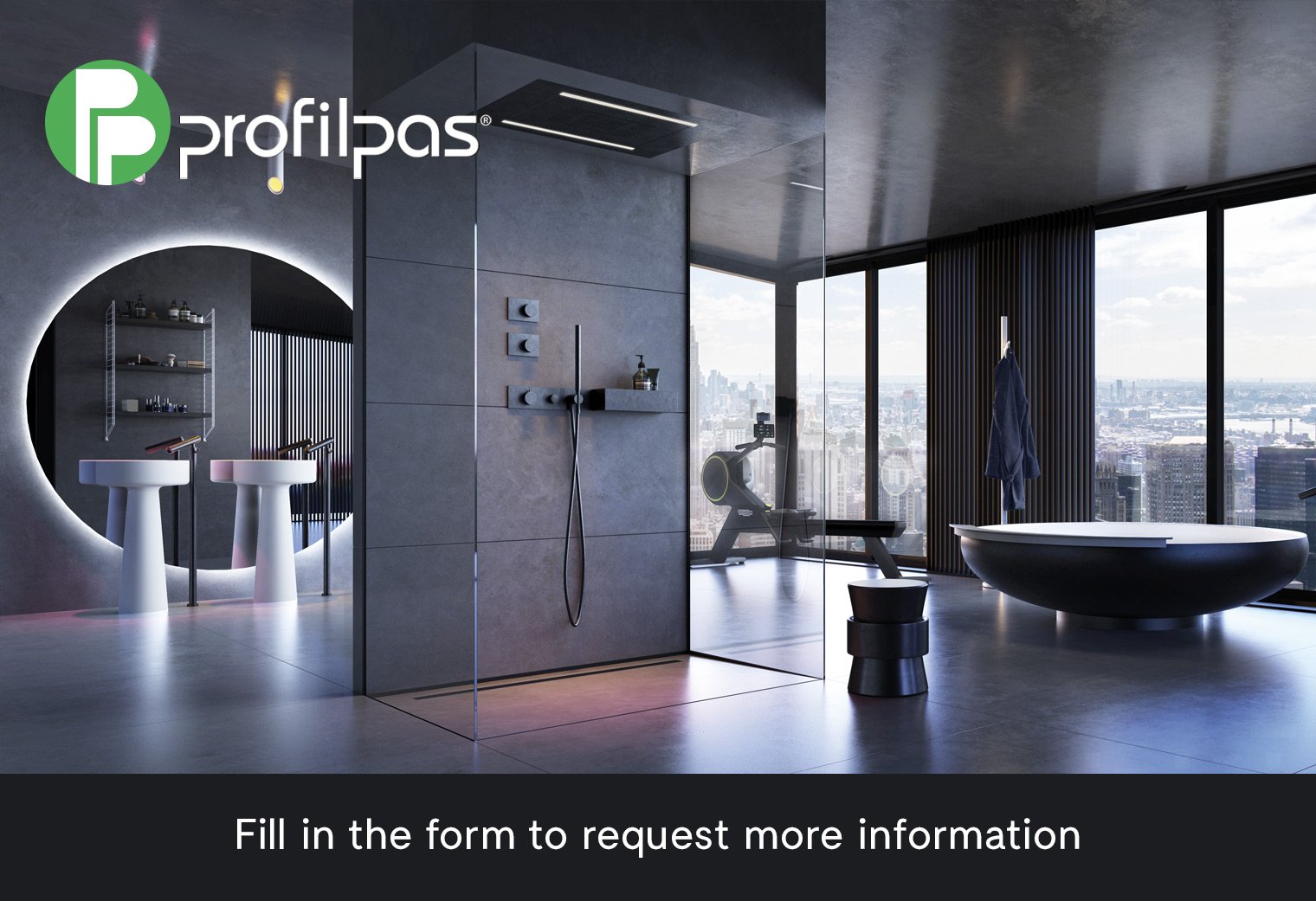 New linear drains for floor-level showers PP Drain AQUA by Profilpas