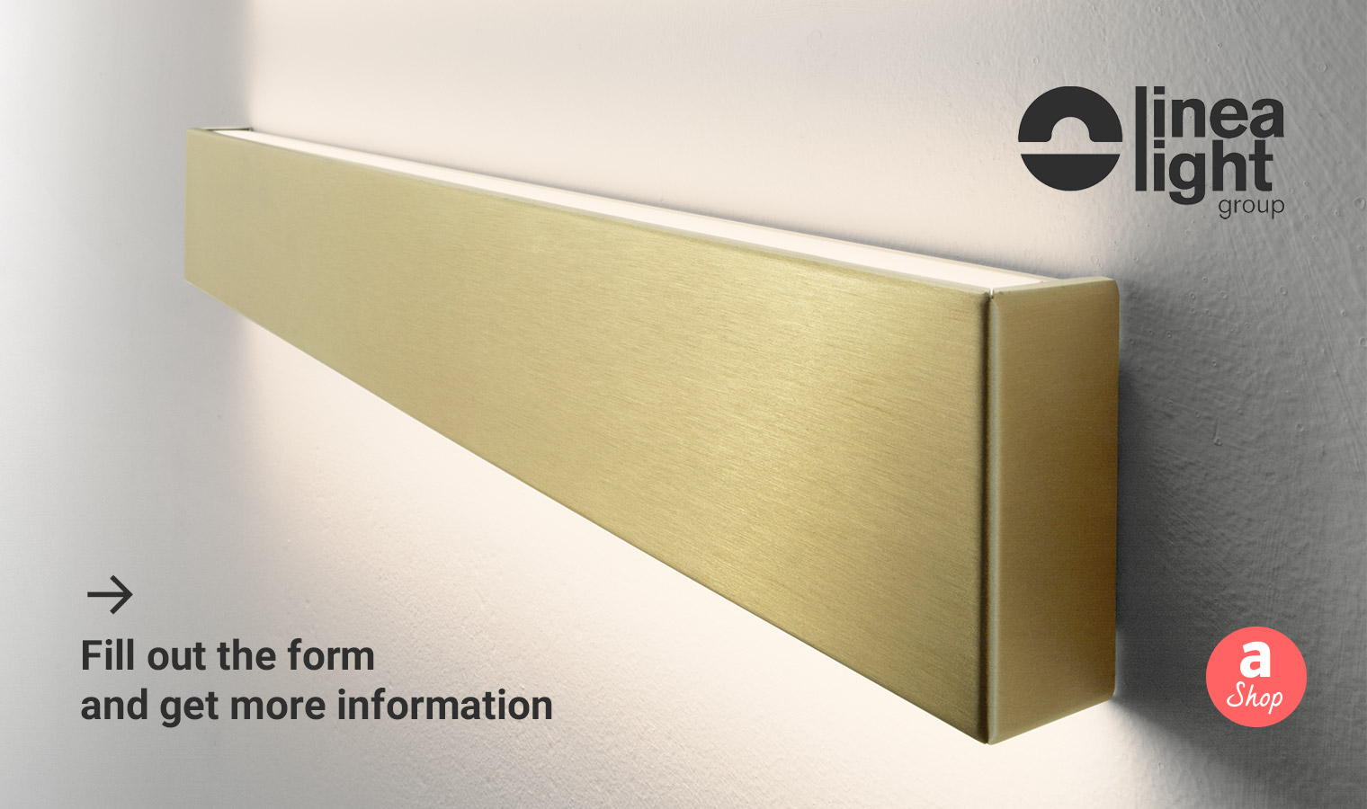Square shaped wall light with a minimal design: Box by Linea Light