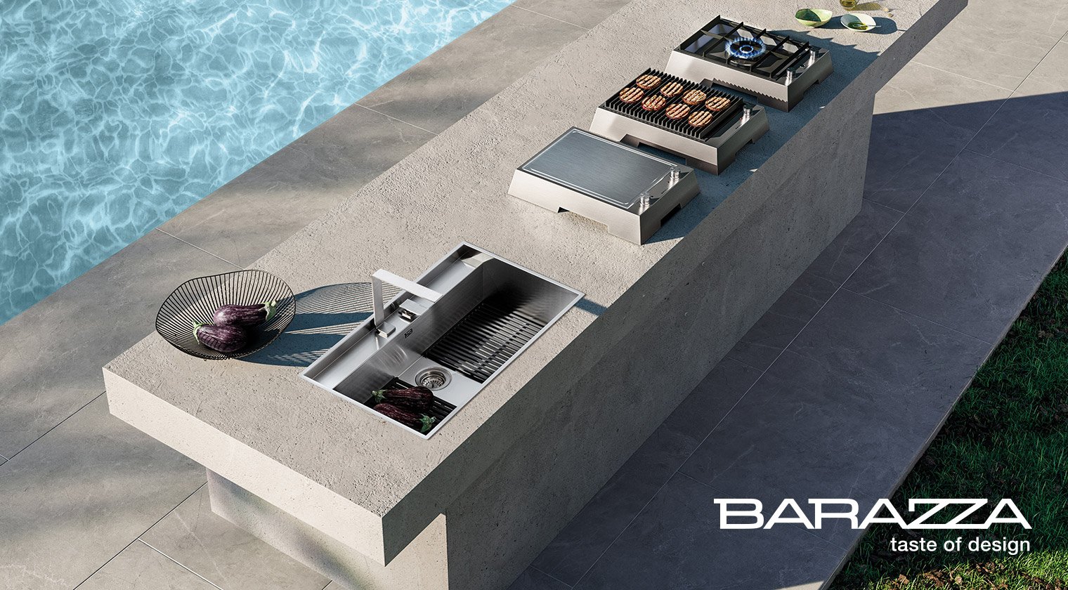 Barazza collection for outdoor kitchen: freedom turns on the imagination