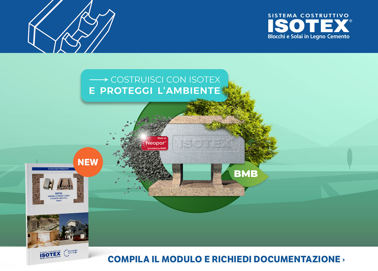 Nuova gamma Blocchi Isotex con isolante sostenibile Neopor BMB di BASF